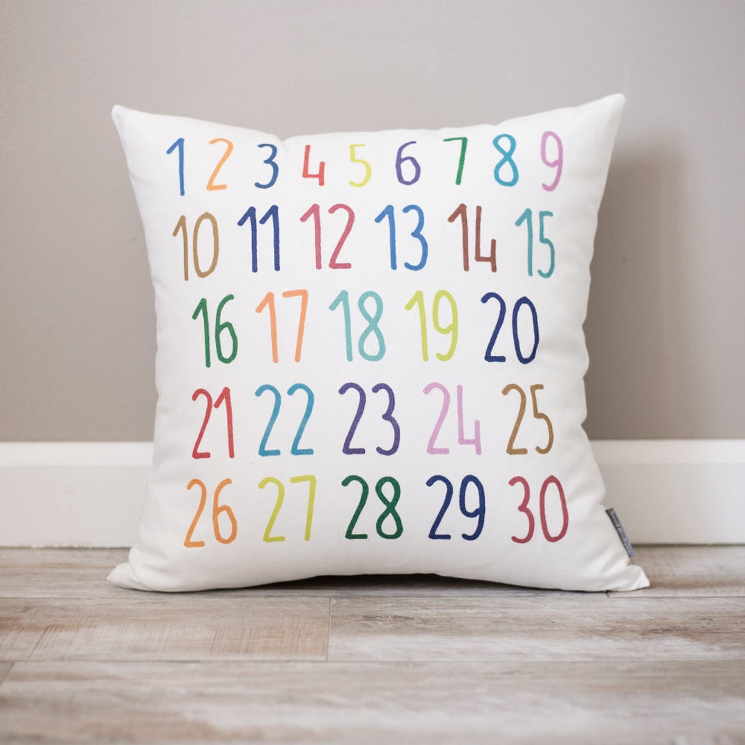 Colorful Numbers | Personalized Baby Pillow | Baby Nursery Pillow ...