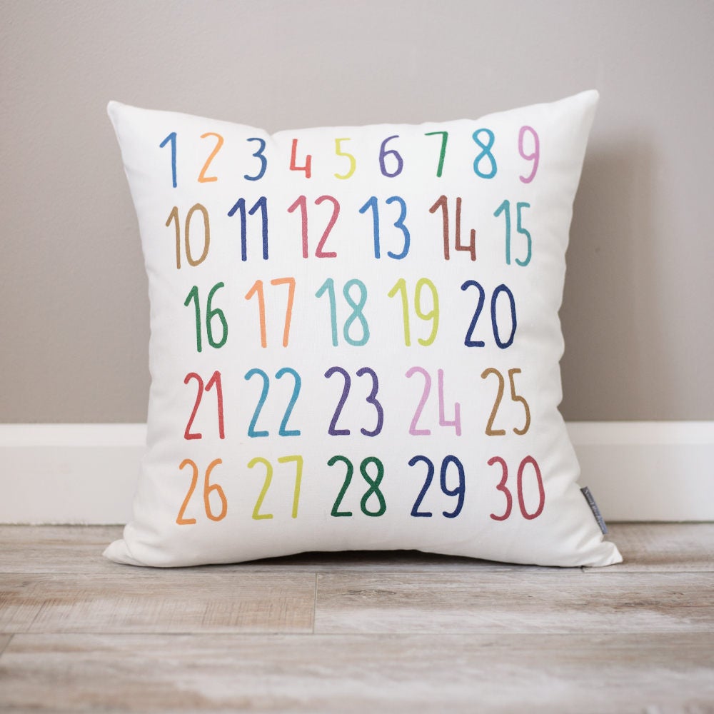Colorful Numbers Personalized Baby Pillow Baby Nursery | Etsy