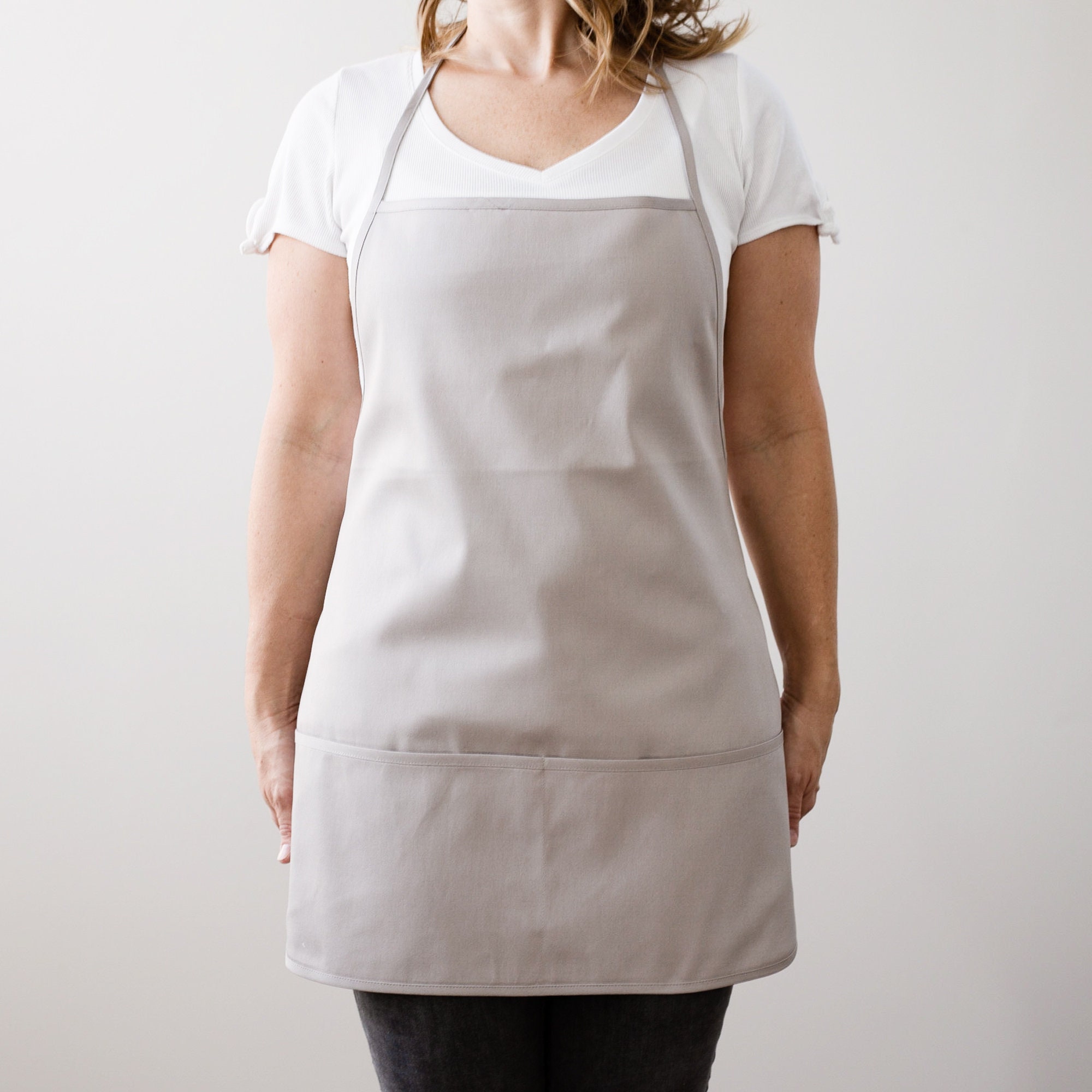 White Apron With Pocket Full Kitchen Apron Kitchen Wear | Etsy