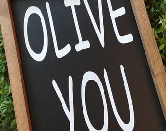 Olive You Sign - Etsy