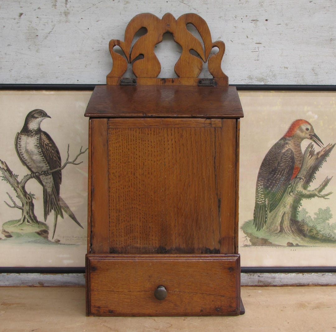 Antique Saltiere/ Antique Salt Cellar/ Carved Salt Box/ Farmhouse Box ...