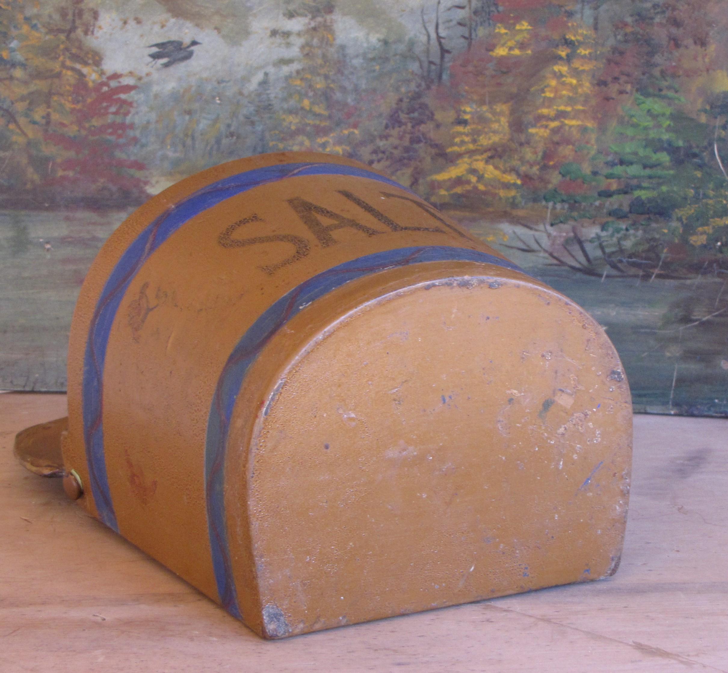 19th C Salt Box/ Antique Wall Box/ Primitive Treen/ Folk Art Wall Box ...