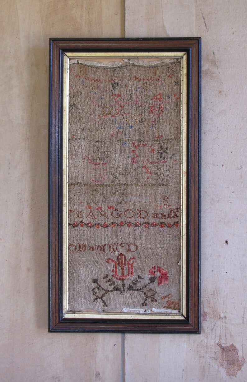 Antique School Girl Sampler/ Alphabet Sampler/ Needlepoint - Etsy