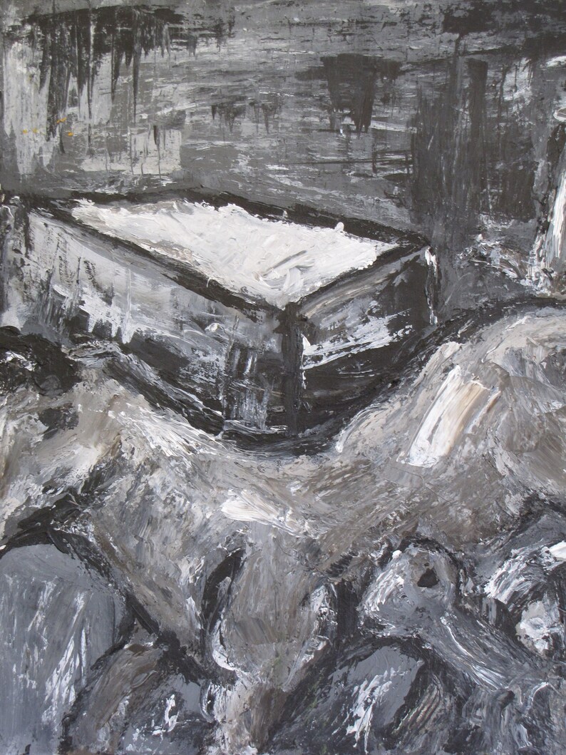 Expressionist Oil Painting/ Monochrome Painting/ Abstract Animal ...