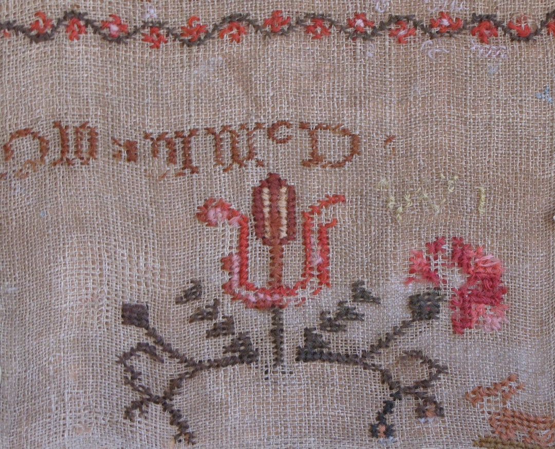 Antique School Girl Sampler/ Alphabet Sampler/ Needlepoint Sampler ...