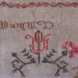 Antique School Girl Sampler/ Alphabet Sampler/ Needlepoint Sampler ...