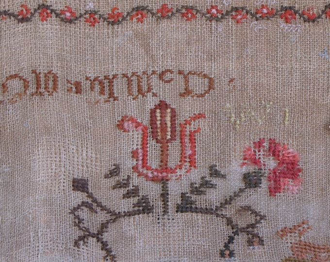 RESERVED for Deanna/antique School Girl Sampler/ Alphabet Sampler ...