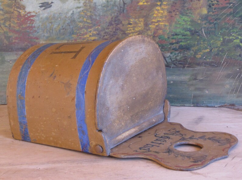 19th C Salt Box/ Antique Wall Box/ Primitive Treen/ Folk Art Wall Box ...