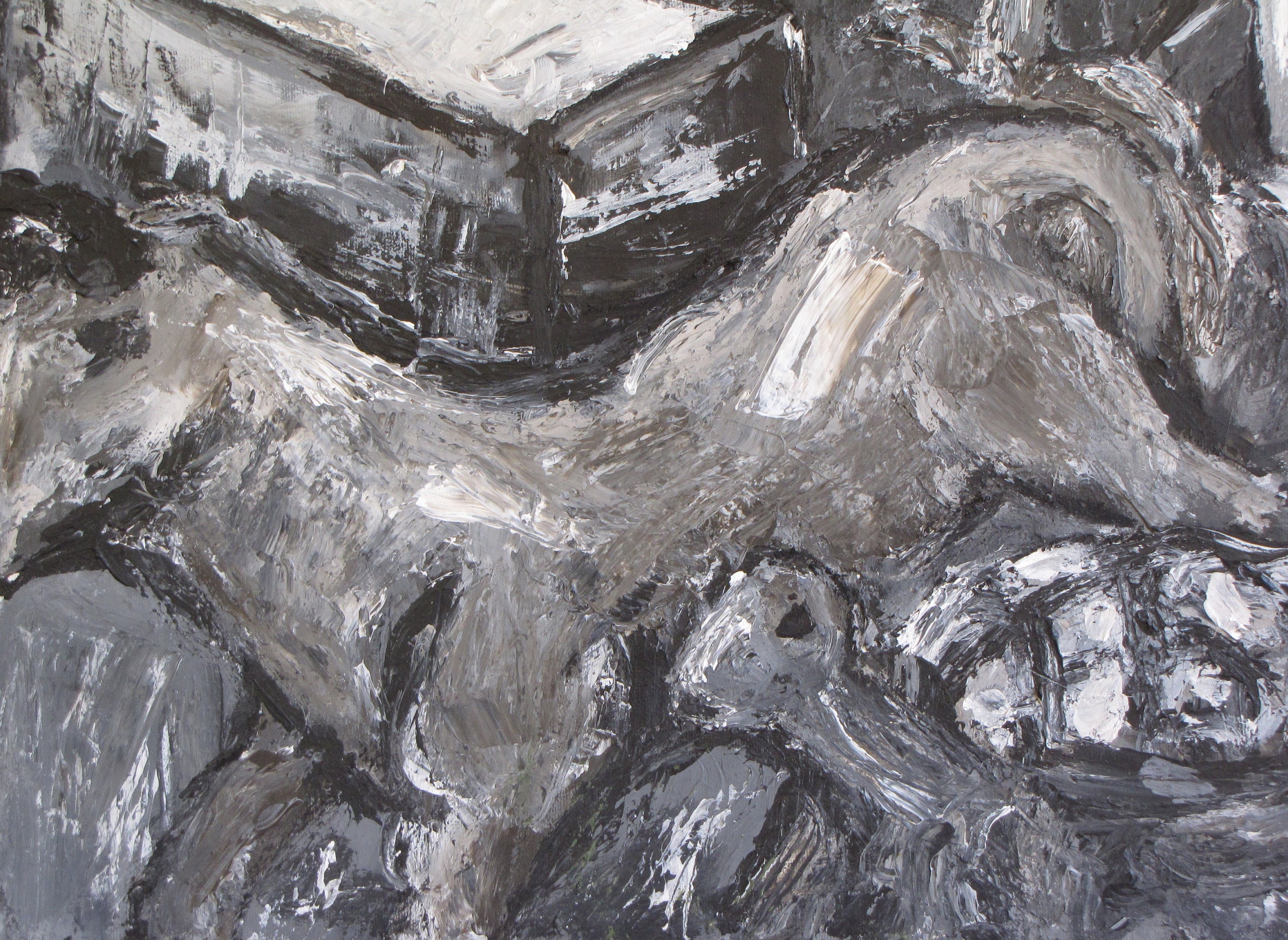 Expressionist Oil Painting/ Monochrome Painting/ Abstract Animal ...
