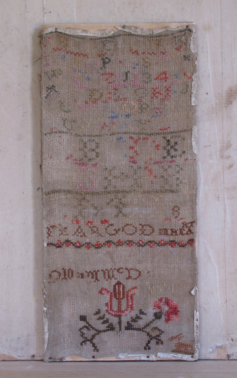 Antique School Girl Sampler/ Alphabet Sampler/ Needlepoint - Etsy