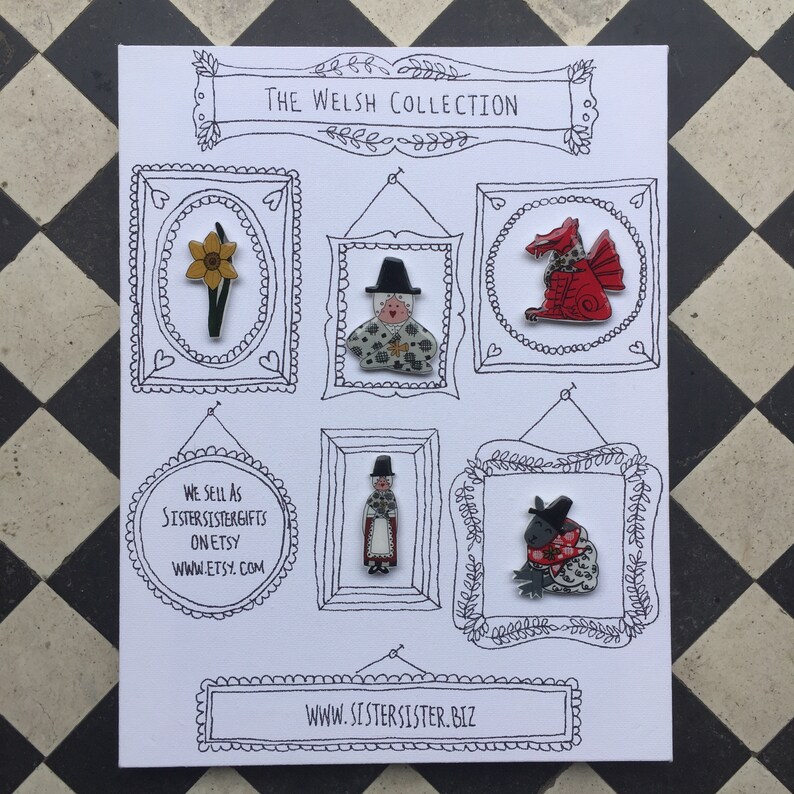 Welsh Lady Pin Badge Hand Made Welsh Cymru Cymraeg - Etsy UK