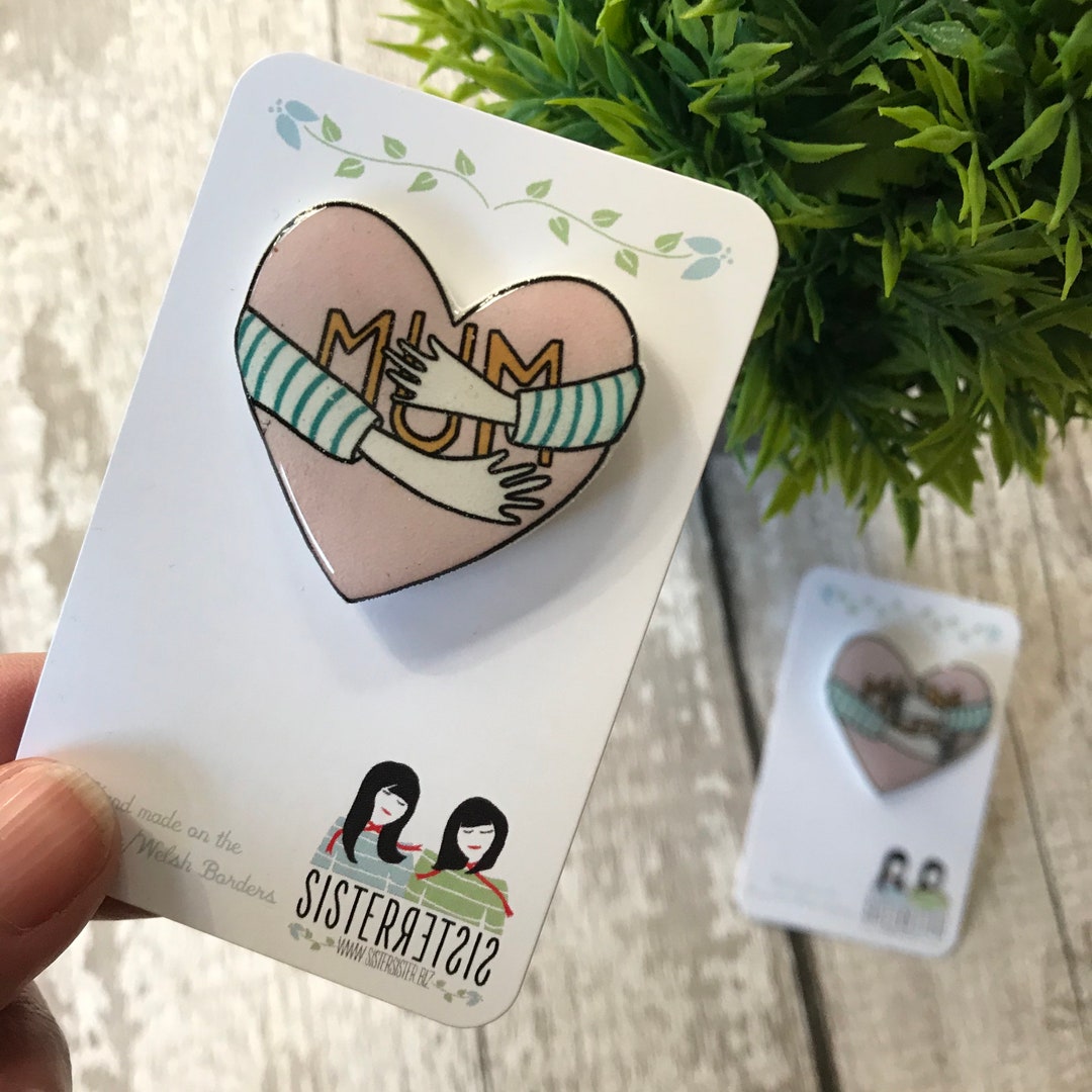 Arms Around Mum Pin, Badge, Hand Made, Mothers Day, Christmas Gift ...