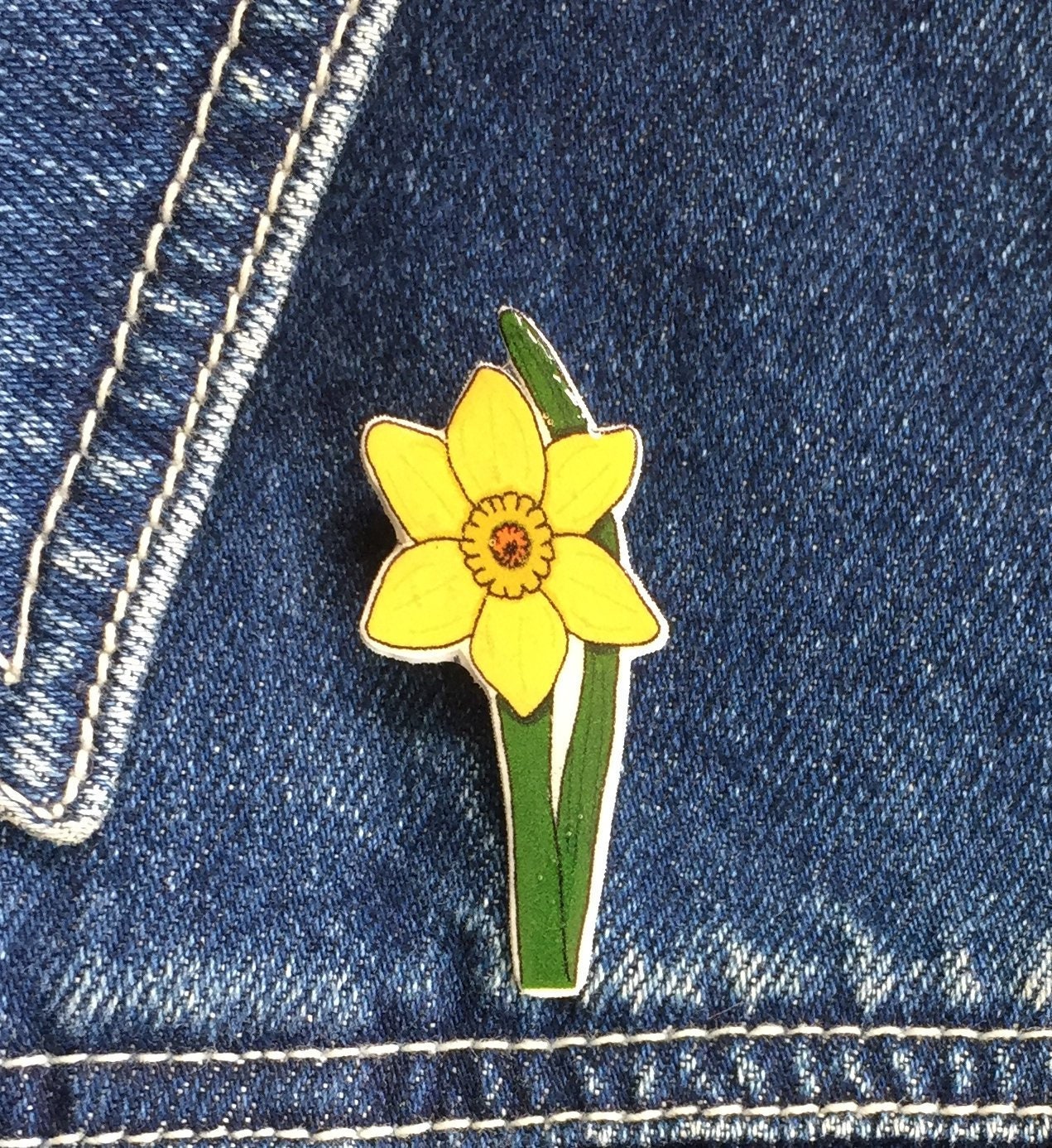 Daffodil Pin Badge Hand Made Welsh Cymru Cymraeg Mothers - Etsy UK