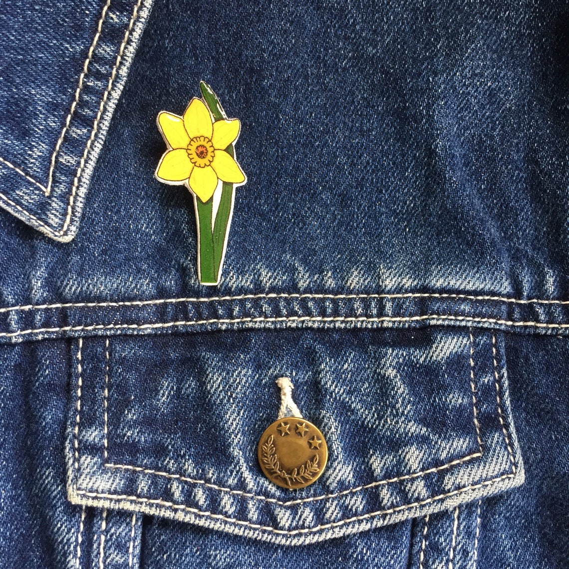 Daffodil Pin Badge Hand Made Welsh Cymru Cymraeg Mothers - Etsy UK