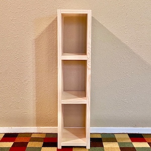 30” Narrow Deep Assembled Bookshelf, Cottage Farmhouse Modern Bookcase ...