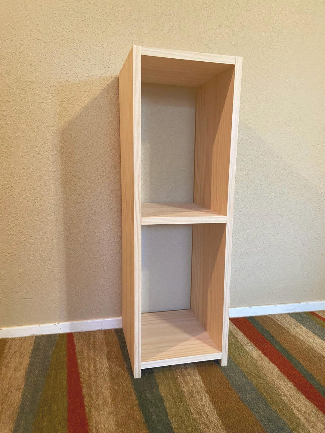 34” Narrow Deep Assembled Bookshelf, Cottage Farmhouse Modern Pine Wood ...