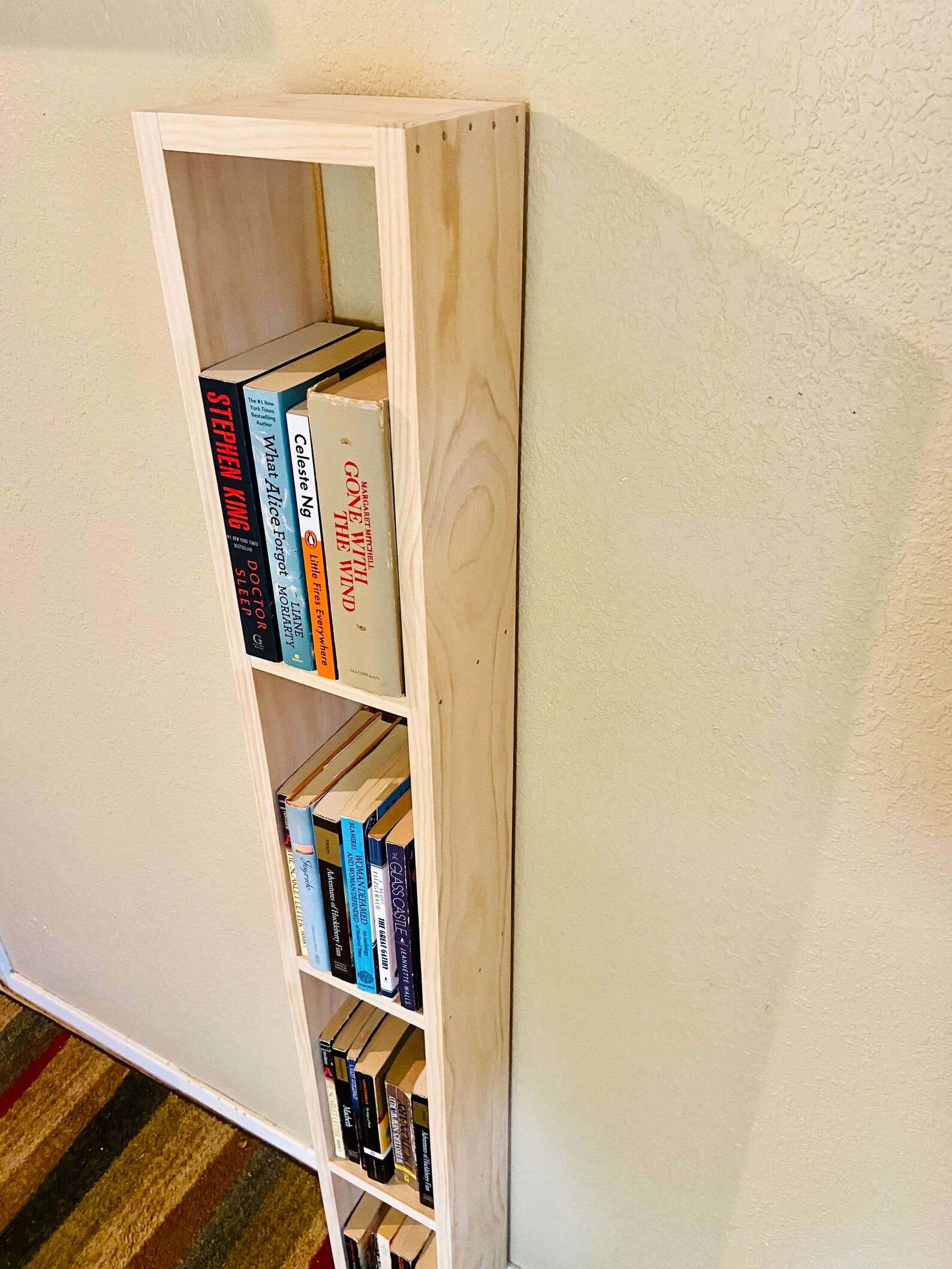 57 Tall Narrow Bookshelf, Assembled Wooden Farmhouse/cottage/modern ...