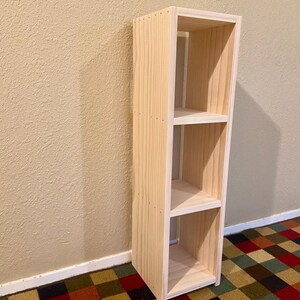 34” Narrow Assembled Bookshelf, Cottage Farmouse Modern Small Bookcase ...