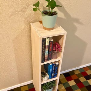 34” Narrow Assembled Bookshelf, Cottage Farmouse Modern Small Bookcase ...