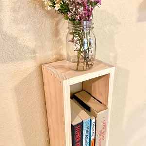 57” Tall Narrow Assembled Bookshelf, Wooden Farmhouse Cottage Modern ...