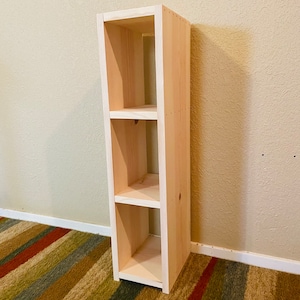 30” Narrow Deep Assembled Bookshelf, Cottage Farmhouse Modern Bookcase ...