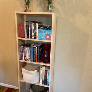 4FT Wide Bookshelf, Assembled Wooden Bookcase, Farmhouse/cottage/modern ...