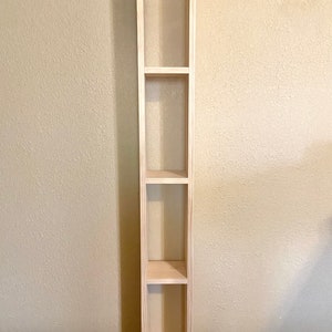 57” Tall Narrow Assembled Bookshelf, Wooden Farmhouse Cottage Modern ...