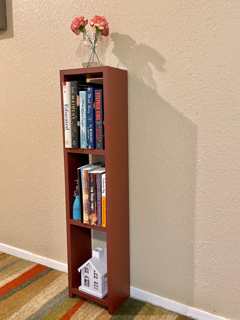 3FT Narrow Bookshelf Assembled Wooden Bookcase - Etsy