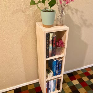 34” Narrow Assembled Bookshelf, Cottage Farmouse Modern Small Bookcase ...