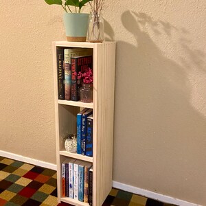 34” Narrow Assembled Bookshelf, Cottage Farmouse Modern Small Bookcase ...