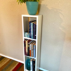 3FT Narrow Bookshelf, Assembled Wooden Bookcase, Cottage/farmhouse ...
