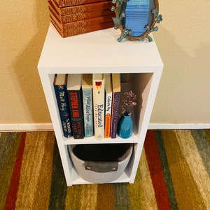 2FT Narrow Deep Bookshelf, Assembled Wooden Small Bookcase, Farmhouse ...