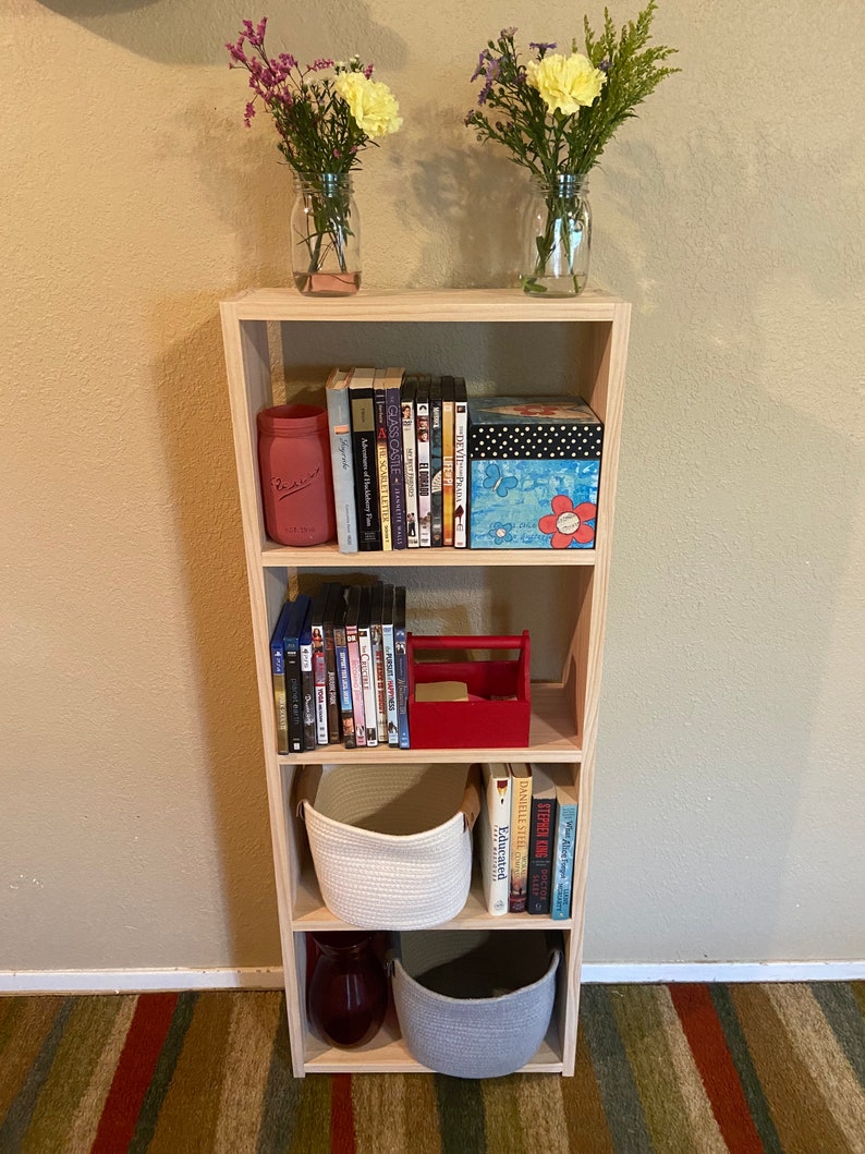 4FT Wide Bookshelf, Assembled Wooden Bookcase, Farmhouse/cottage/modern ...