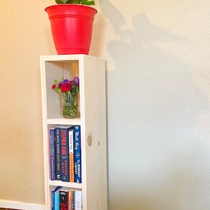 30” Narrow Deep Assembled Bookshelf, Cottage Farmhouse Modern Bookcase ...