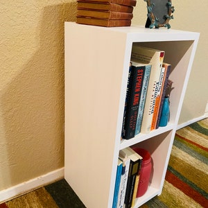 2FT Narrow Deep Bookshelf, Assembled Wooden Small Bookcase, Farmhouse ...