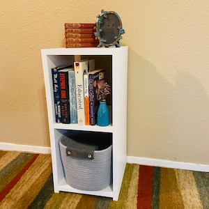 2FT Narrow Deep Bookshelf, Assembled Wooden Small Bookcase, Farmhouse ...