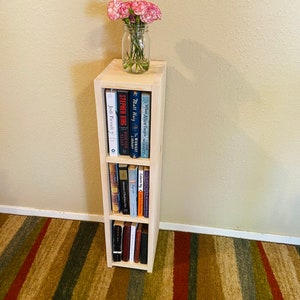 30” Narrow Deep Assembled Bookshelf, Cottage Farmhouse Modern Bookcase ...