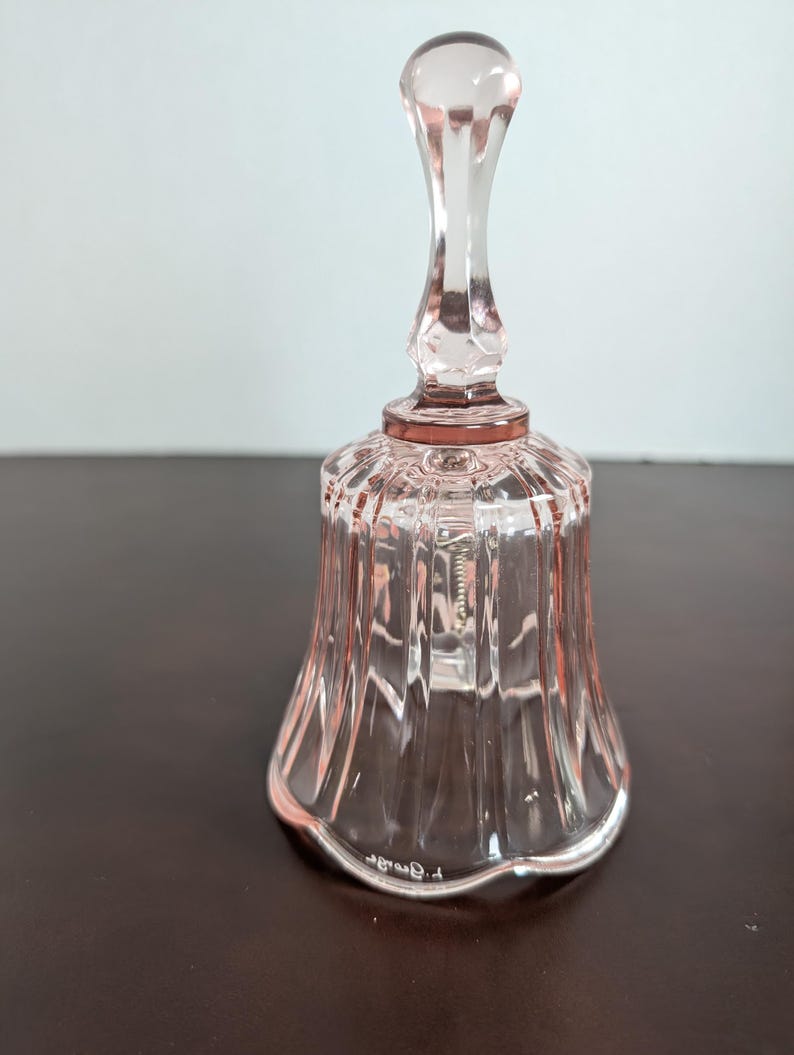 Hand Painted Floral Bell Fenton Pink Art Glass Vintage Cottage Decor - Etsy