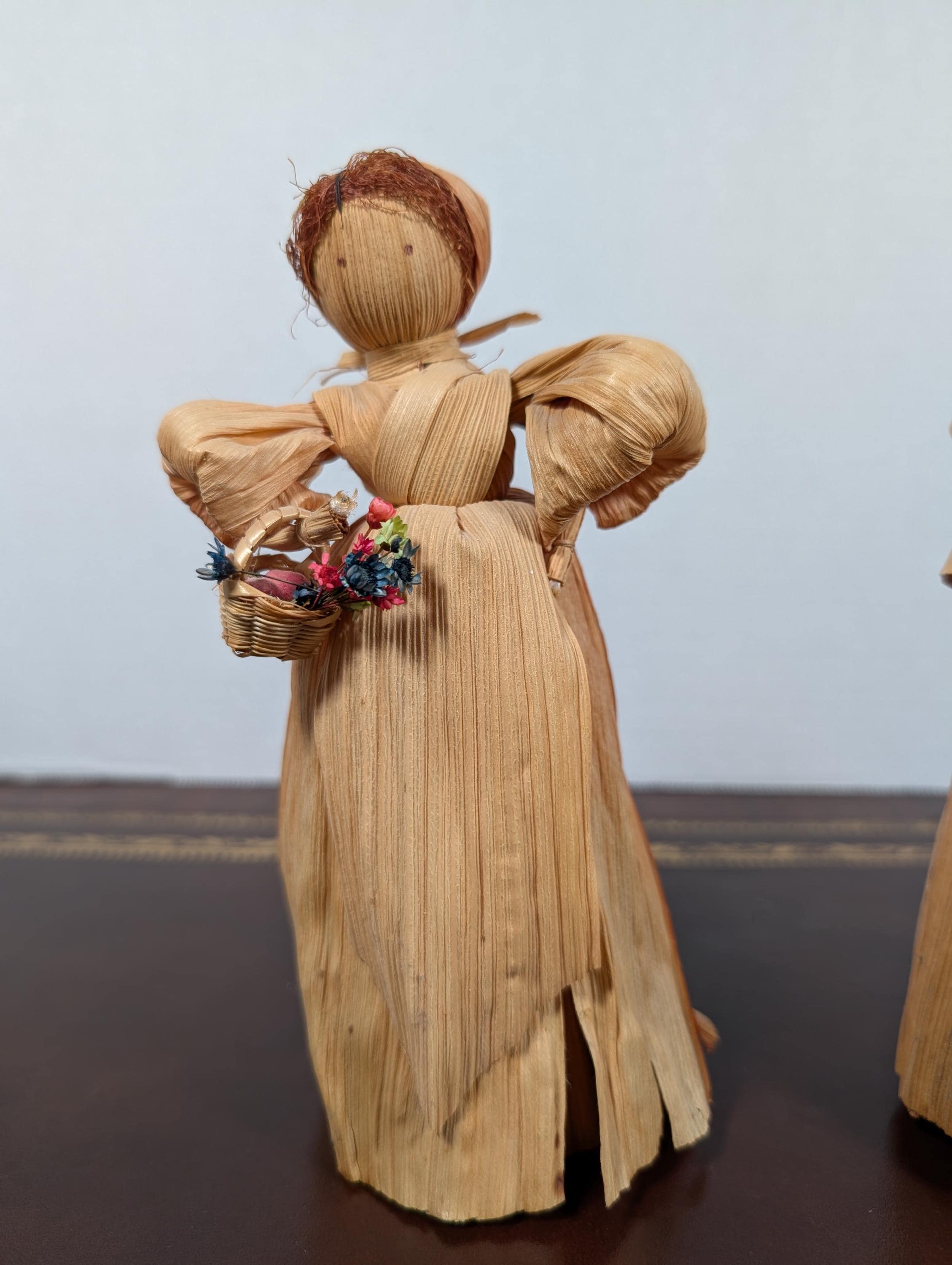 Vintage Artisan Corn Husk Dolls Handcrafted Vintage Dolls Set of 2 ...