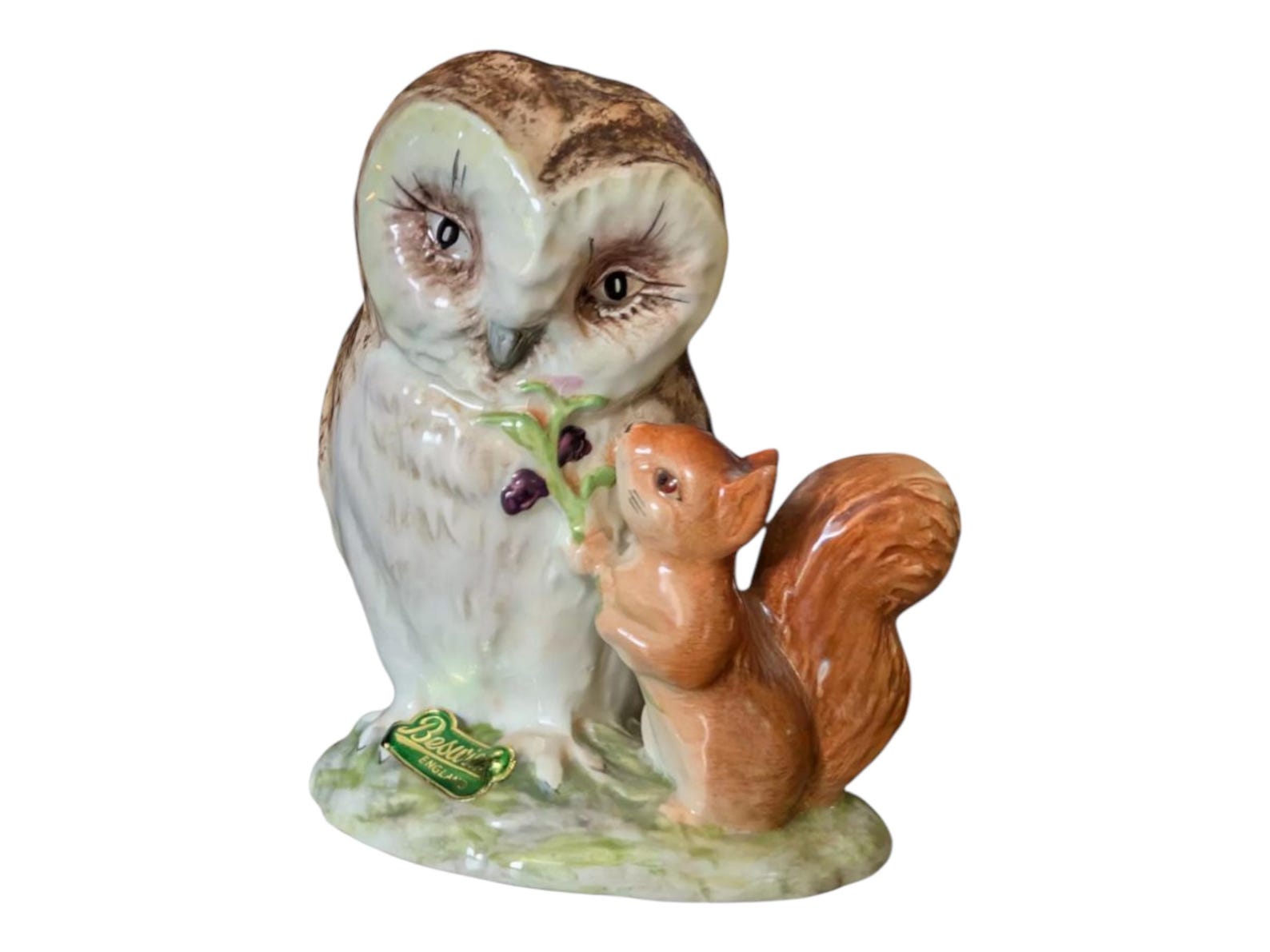 Beatrix Potter Owl Figurine by Beswick BP2A Old Mr. Owl Storybook ...