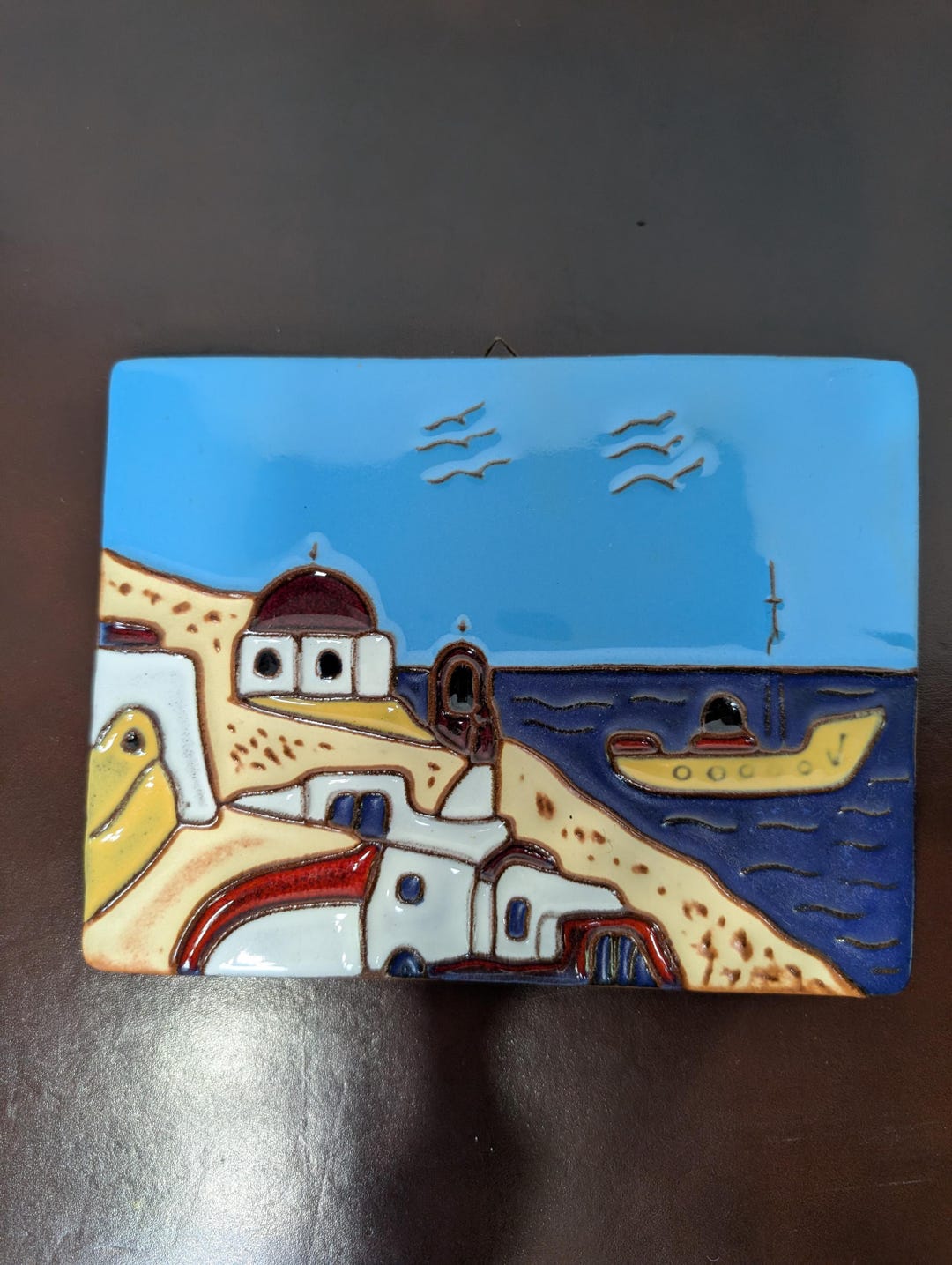 Handmade Greek Ceramic Tile Decorative Tile Wall Tile -art Plaque Greek ...