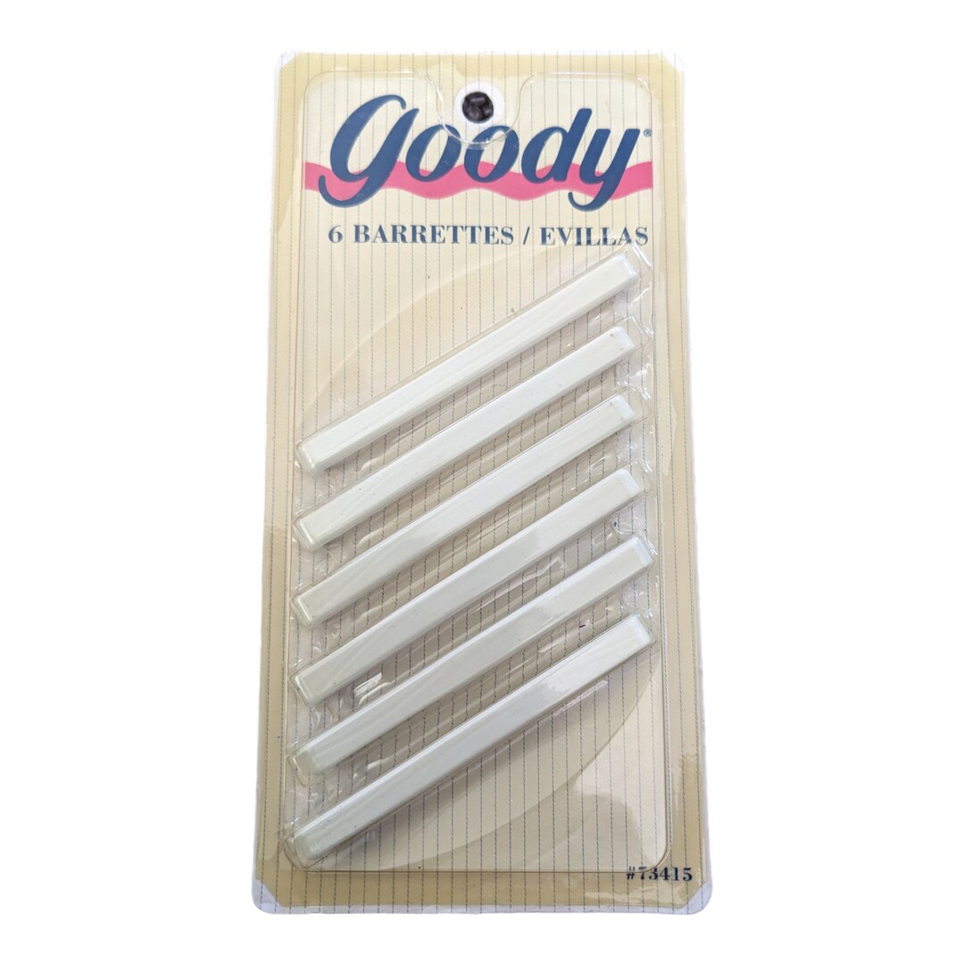 Vintage Goody Stay Tight 6 Barrettes 1995 White 3 Inch 73415 USA Rare ...