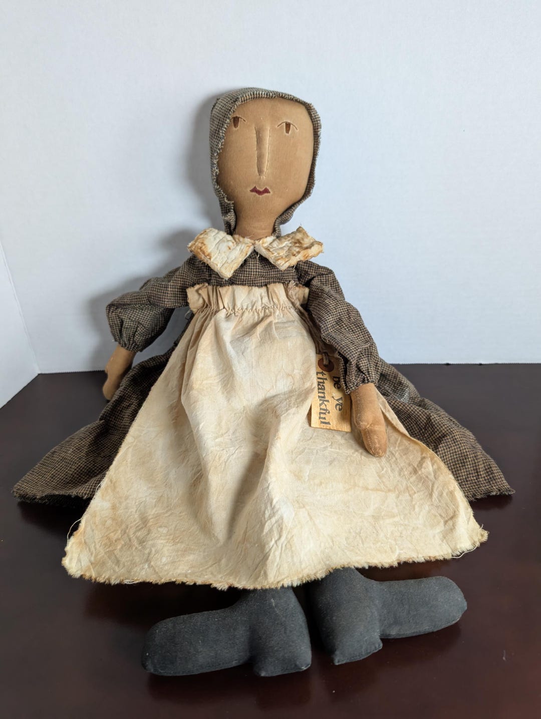 Primitive Pilgrim Rag Doll -folk Art Doll - Rustic Home Decor Primitive ...