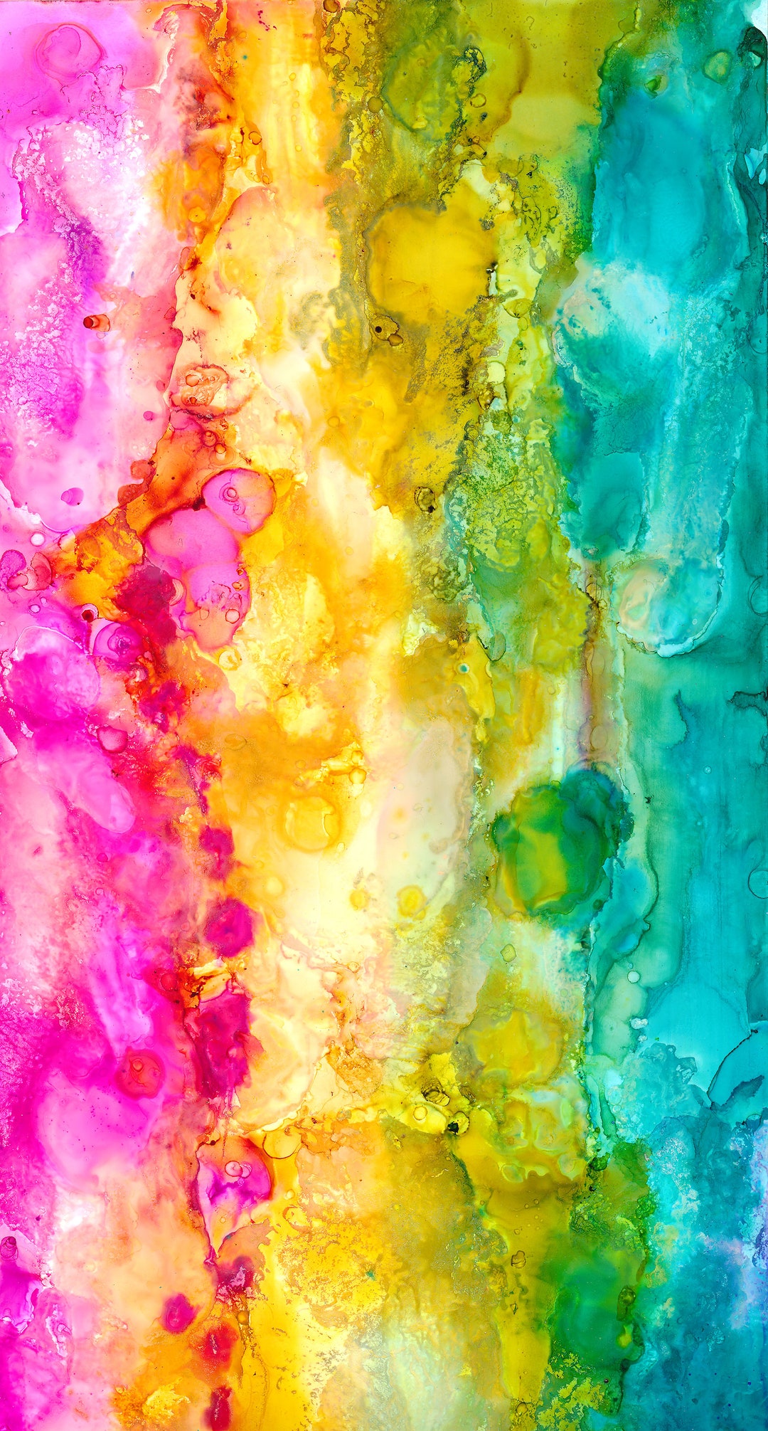 Pastel Rainbow Art Work, Alcohol Ink Art, Giclee Print, Fireplace Art ...