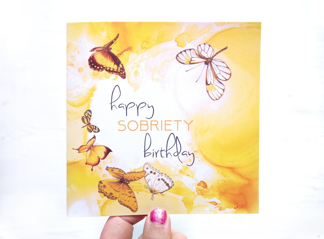 Sobriety Birthday Card, Sobriety Chips Coins, Sober Milestone, Sober ...