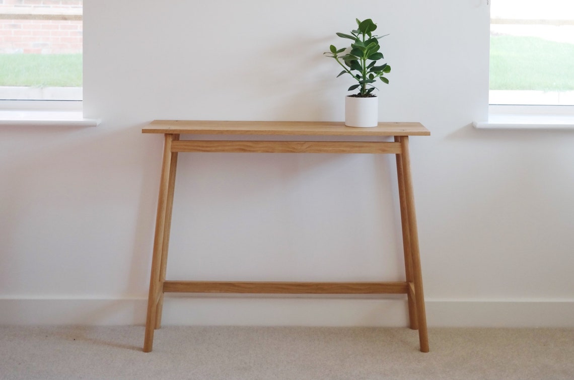 Console Table Solid Oak Console in Mid Century Design | Etsy