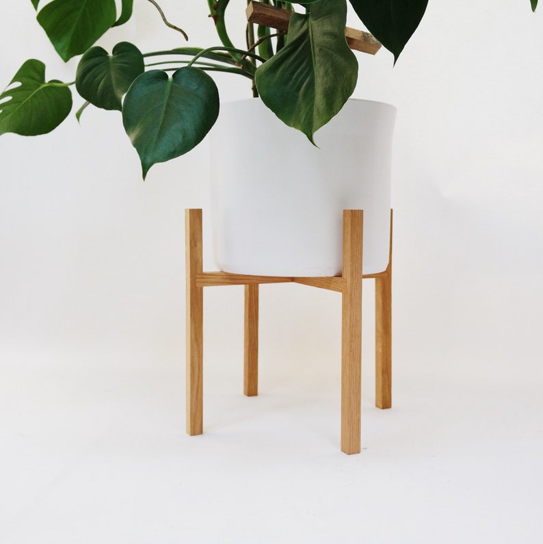 Plant Stand Handmade Solid Oak Plant Stand Mid Century - Etsy