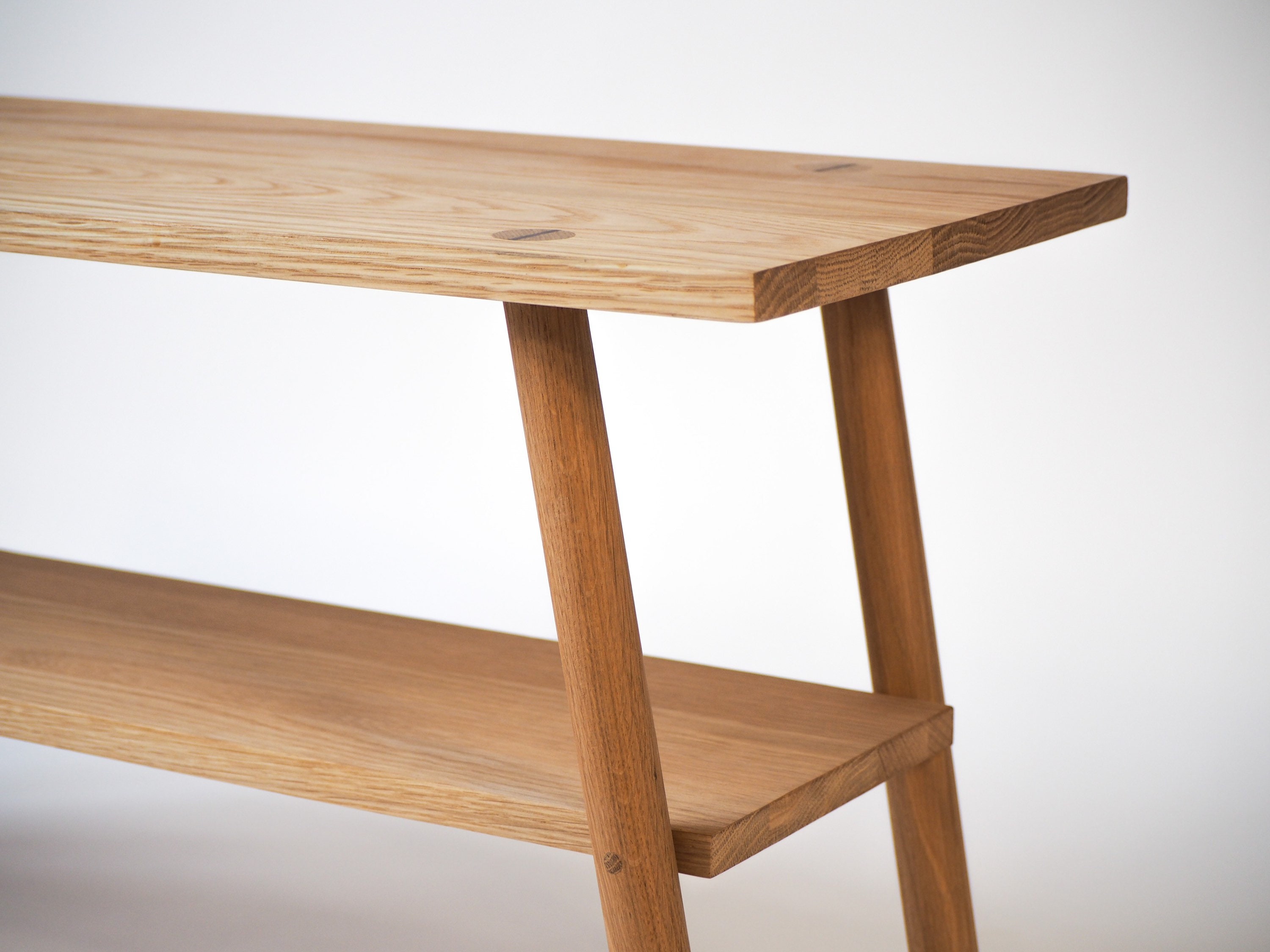 TV Stand Bench Solid oak mid century design | Etsy