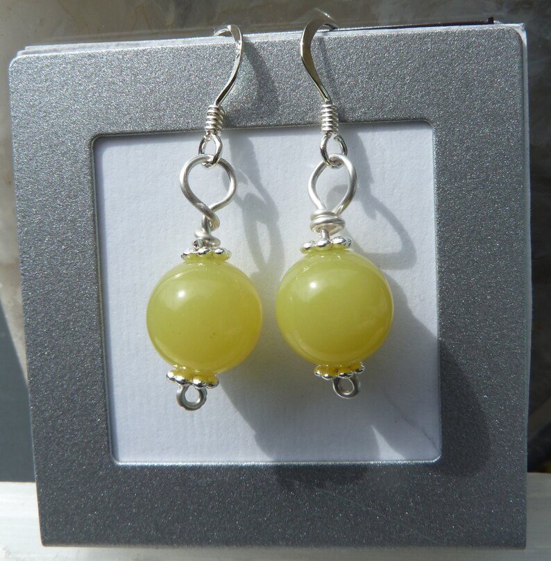 Hand Made, Semi Precious Lemon Jasper Gemstone and Sterling Silver ...