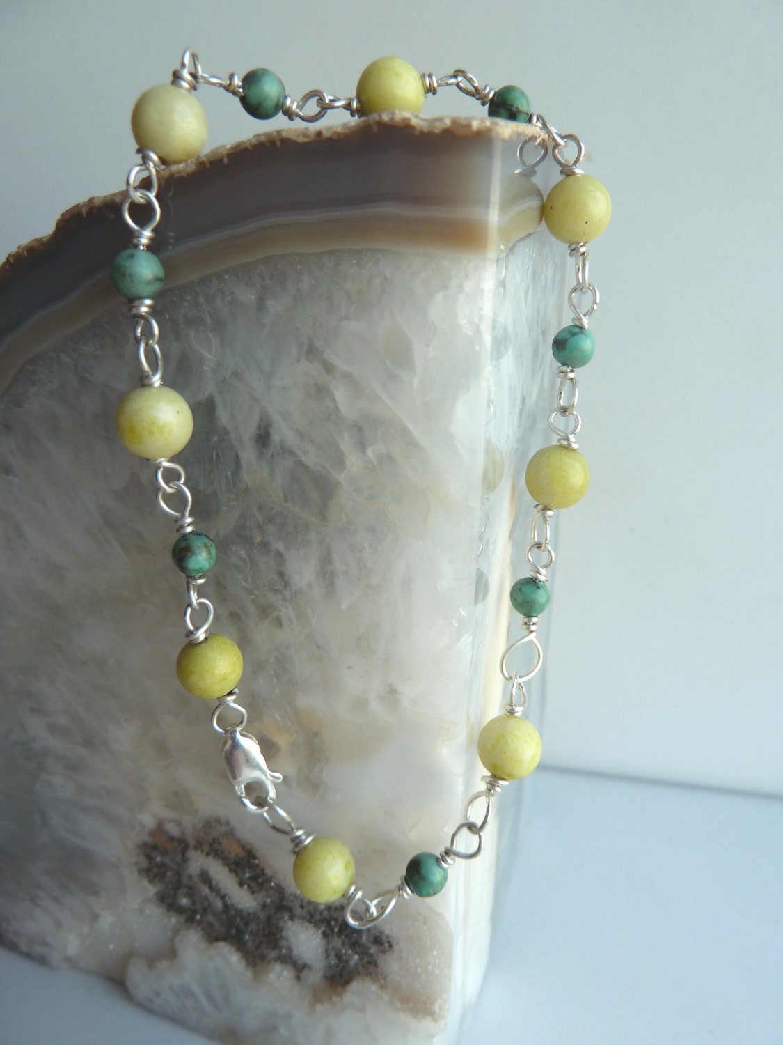 Handmade Semi Precious Lemon Jasper With African Turquoise Jasper ...